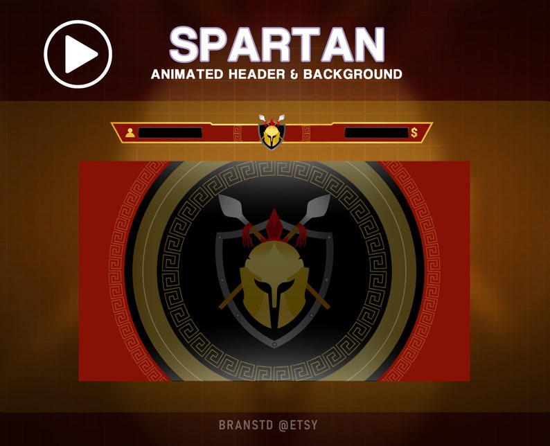 Spartan Stream Package: Red & Gold Twitch Overlay (digital Download) - Etsy
