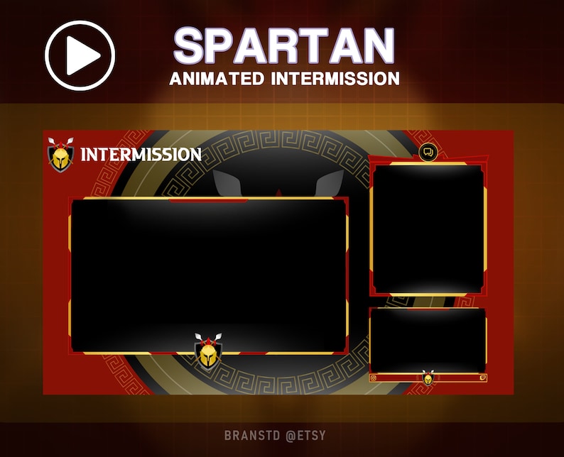 Spartan Stream Package: Red & Gold Twitch Overlay (digital Download) - Etsy