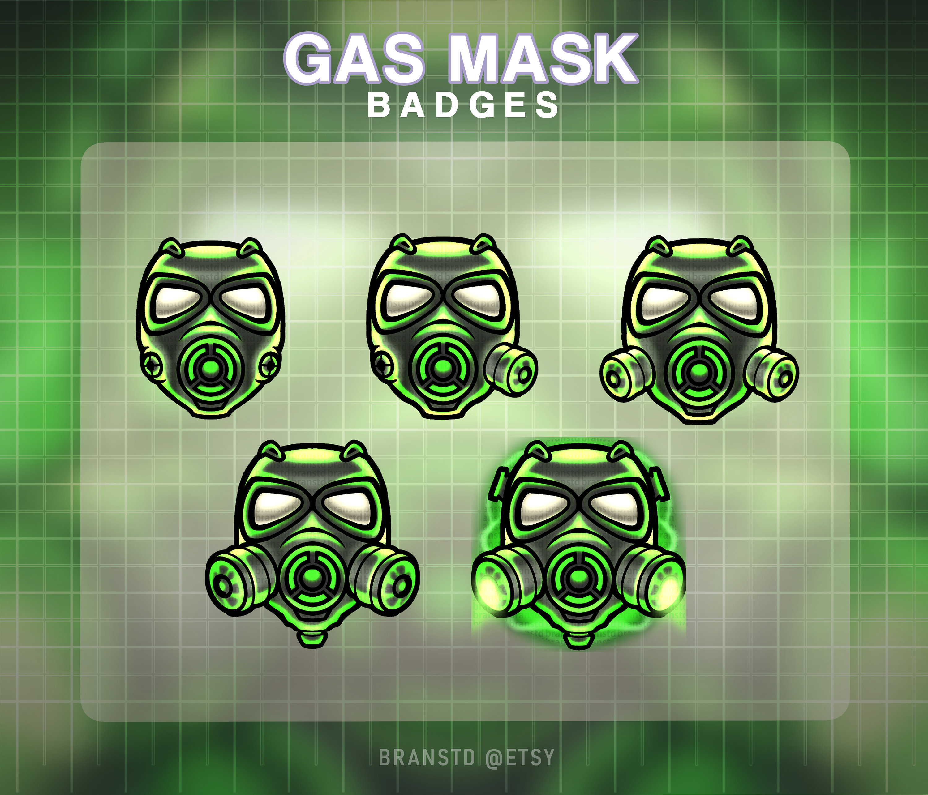 5x Gas Mask Badges Gas Mask Twitch Badges Twitch Badges - Etsy