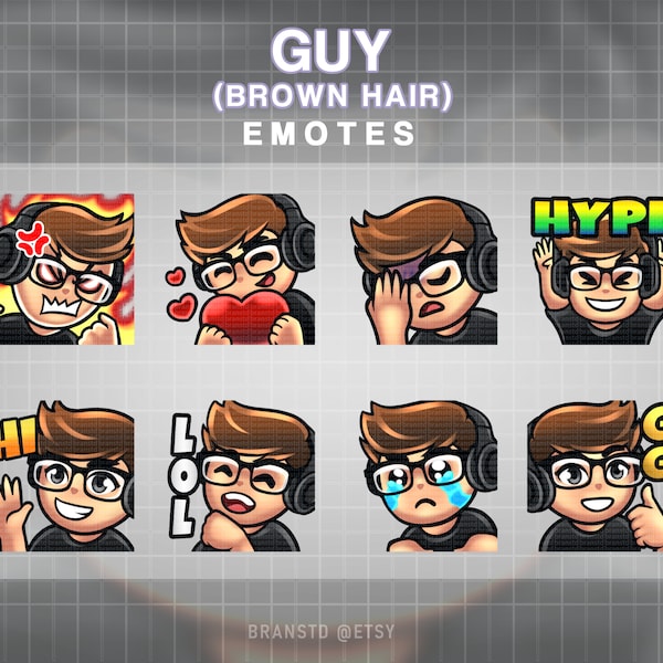 Brown Hair Guy Emotes - Etsy