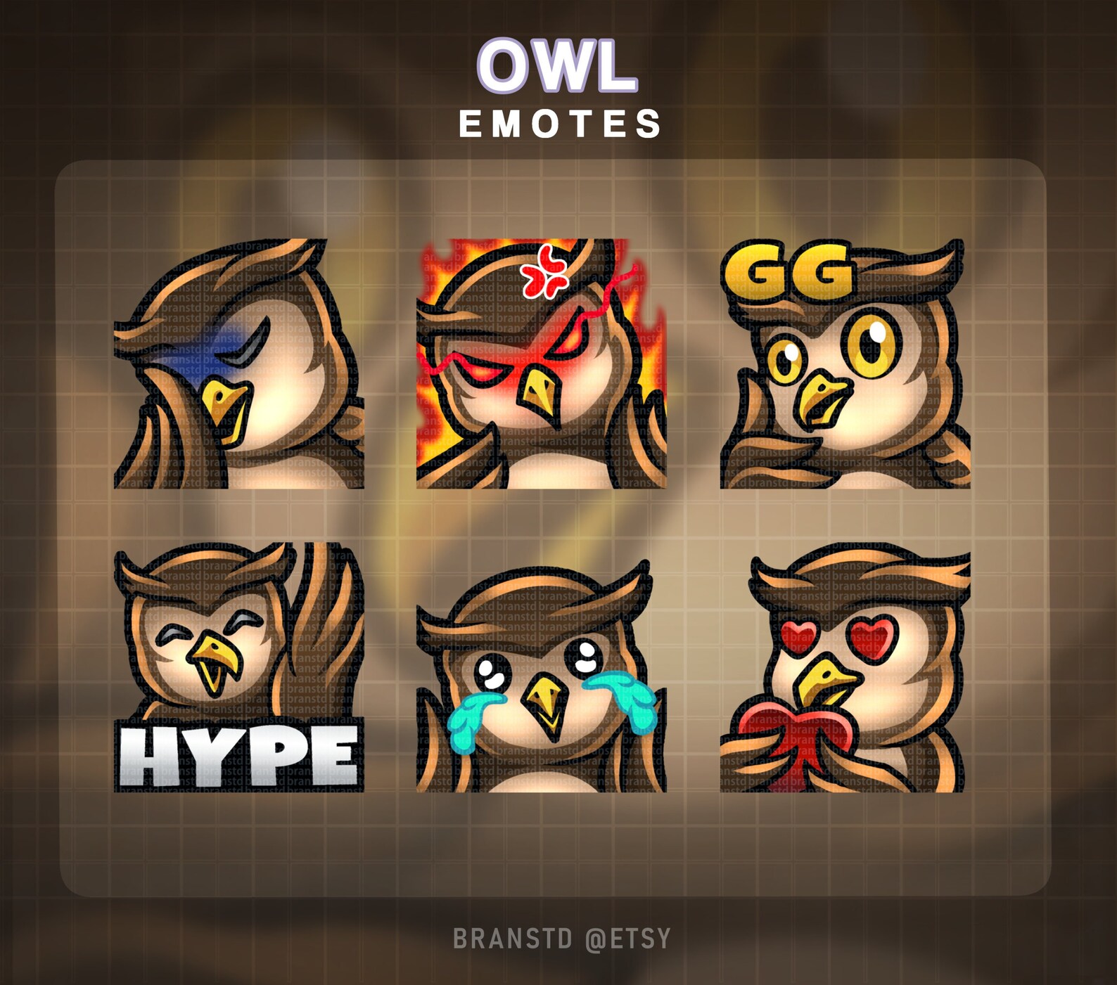 6x Owl Emotes Owl Twitch Emotes Twitch Emotes - Etsy