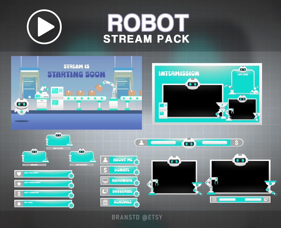 Robot Stream Package: Mecha Twitch Overlay (digital Download) - Etsy