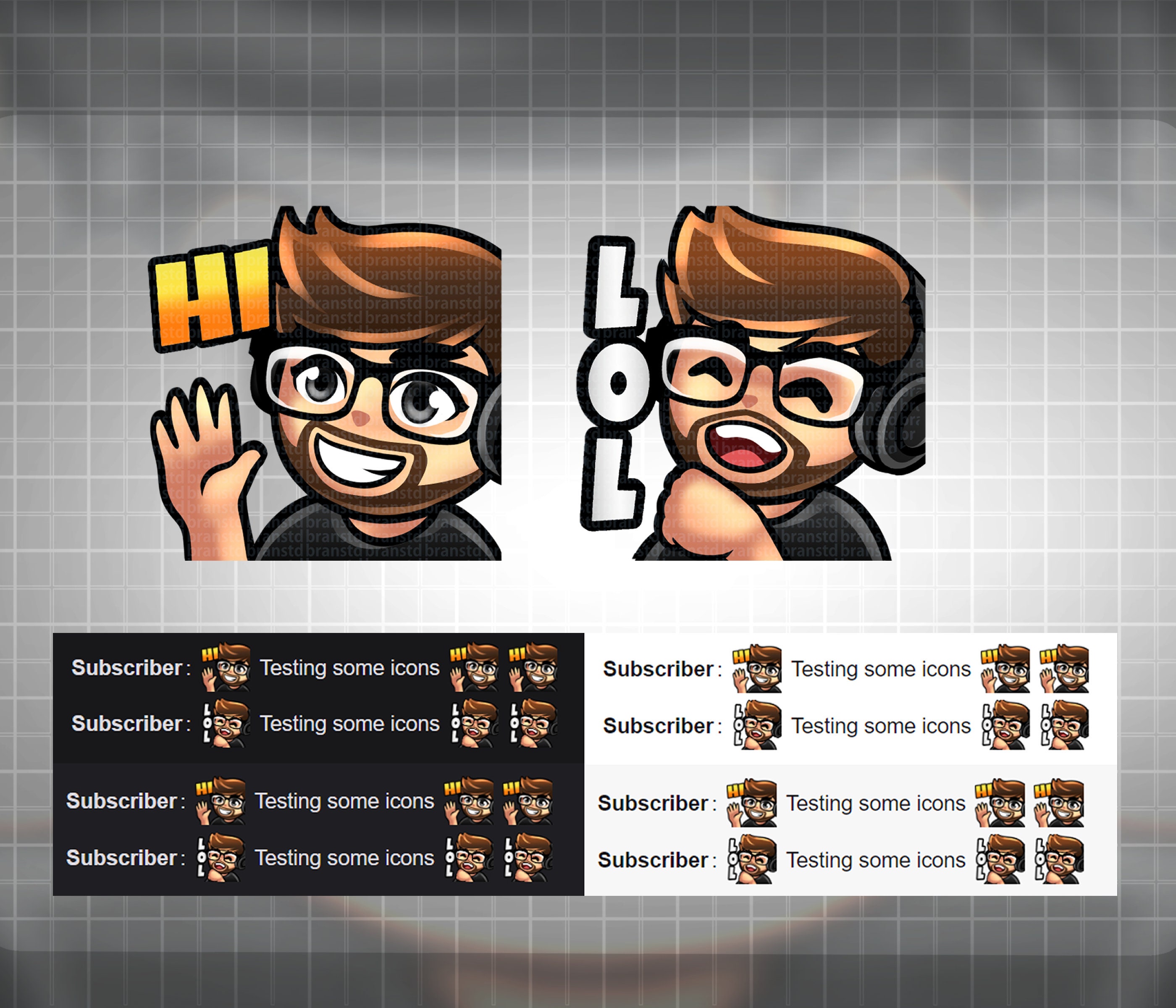 Bearded Guy Twitch Emotes: Gamer Streamer Emote Pack (digital Download ...