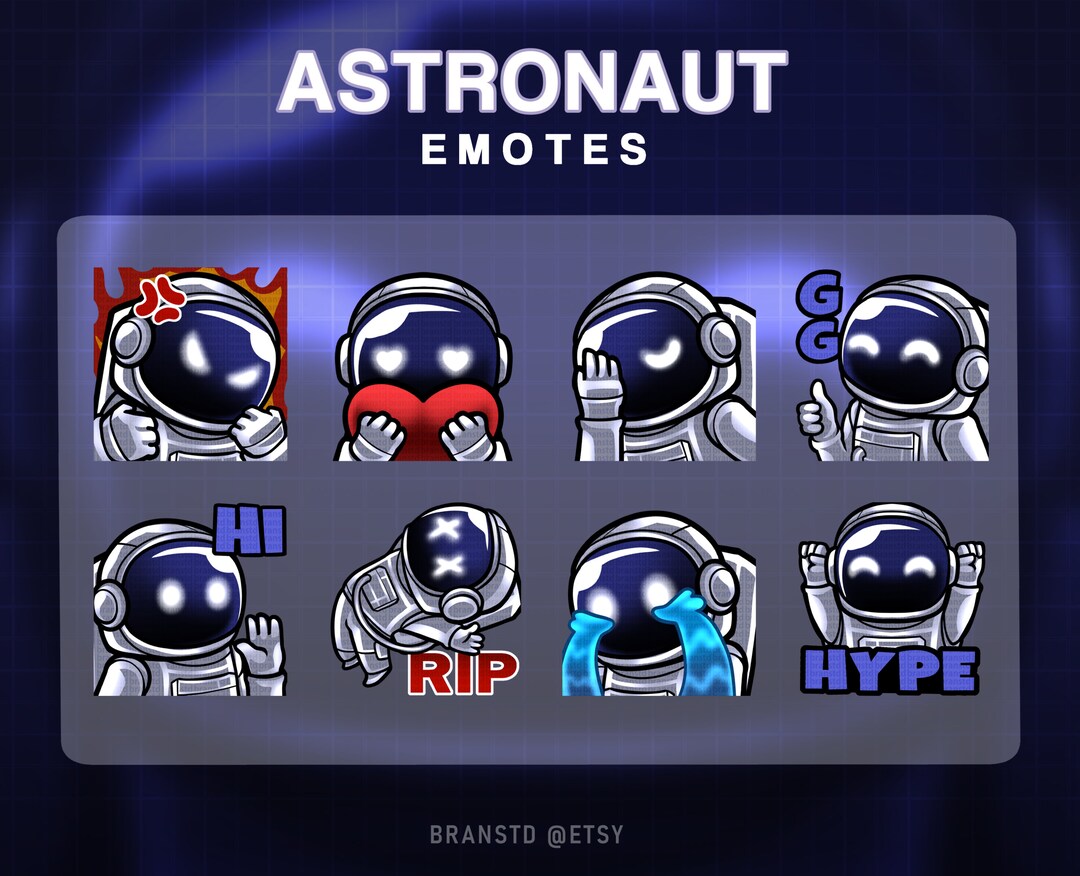 Astronaut Twitch Emotes: Spaceman Streamer Emotes (digital Download) - Etsy