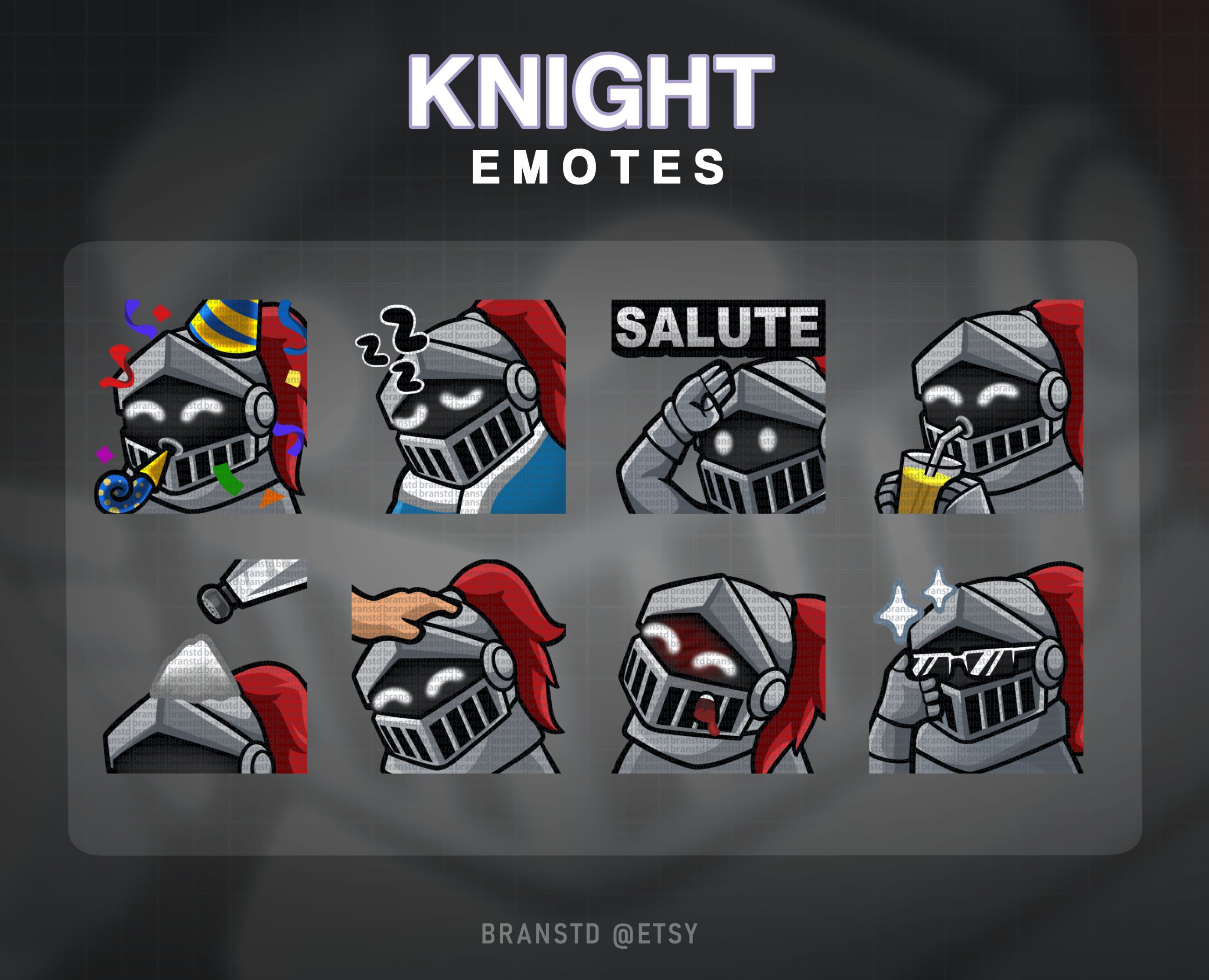 8x Knight Twitch Emotes Crusader Twitch Emotes Warrior Twitch Emotes - Etsy