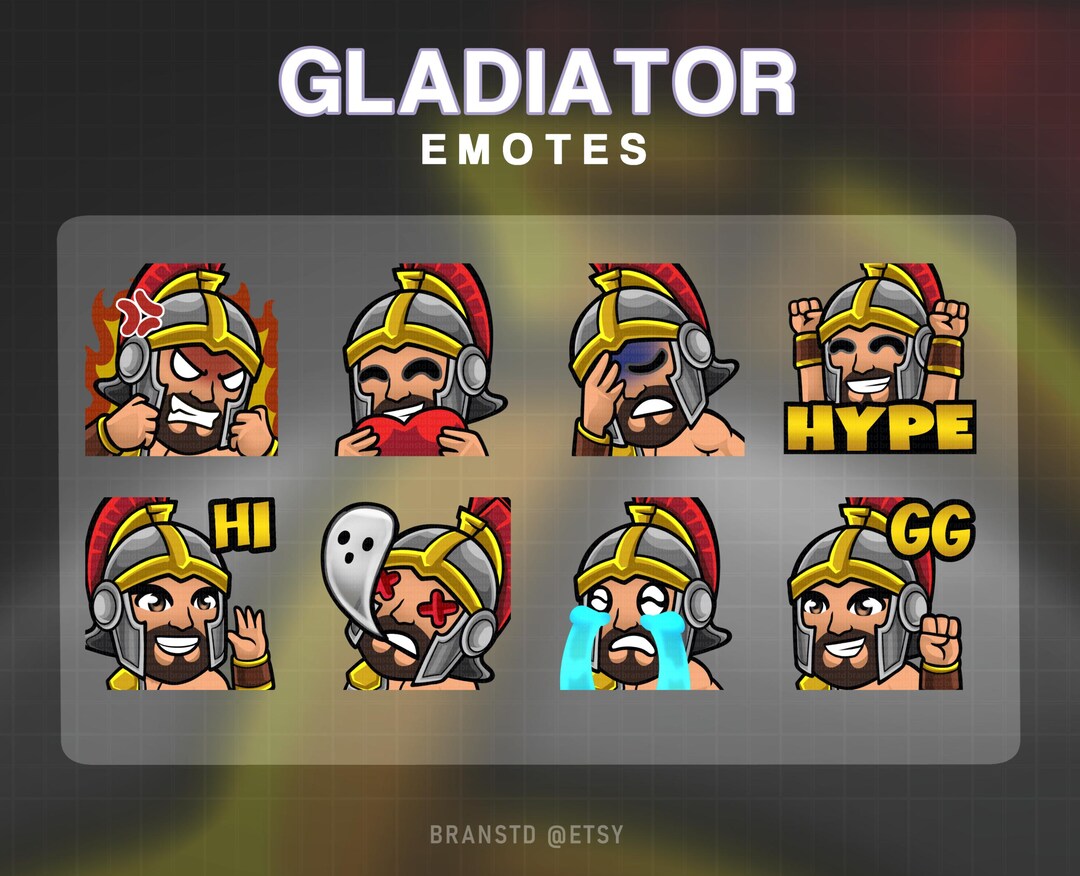8 X Gladiator Twitch Emotes - Gladiator Emotes - Etsy