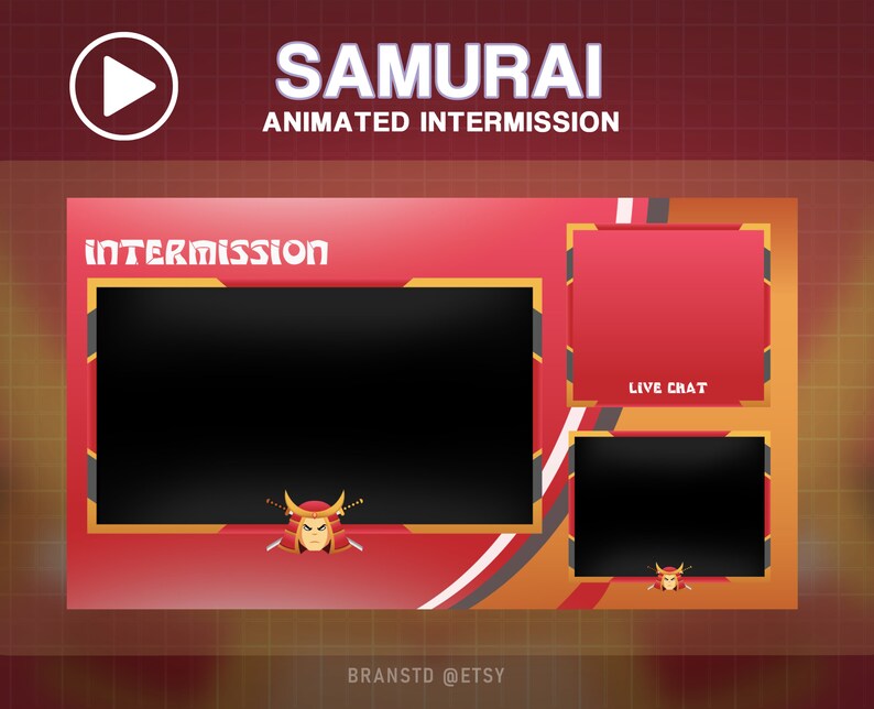 Samurai Stream Package: Animated Twitch Overlay (digital Download) - Etsy