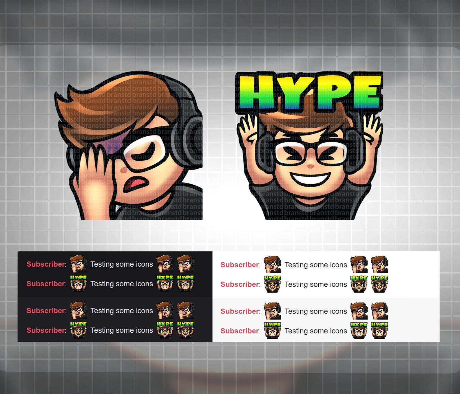 8x Brown Hair Guy Emotes - Guy Twitch Emotes - Etsy