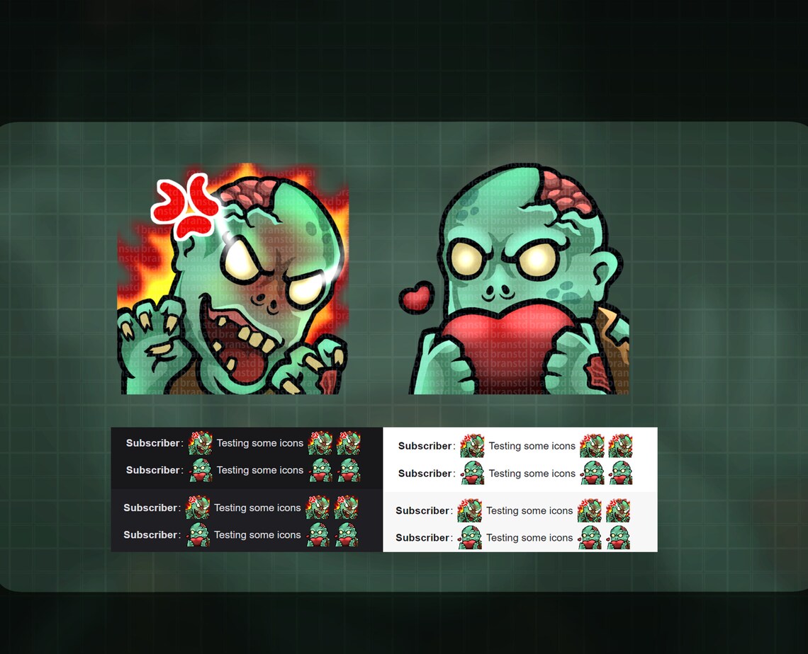 8 X Zombie Twitch Emotes - Zombie Twitch Emotes - Etsy