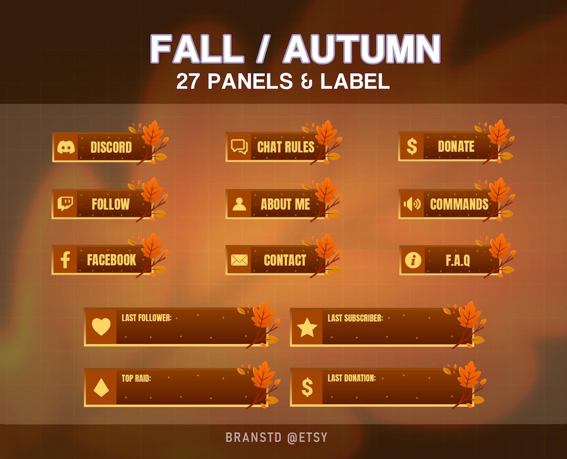Autumn Stream Package: Animated Fall Twitch Overlay (digital Download ...