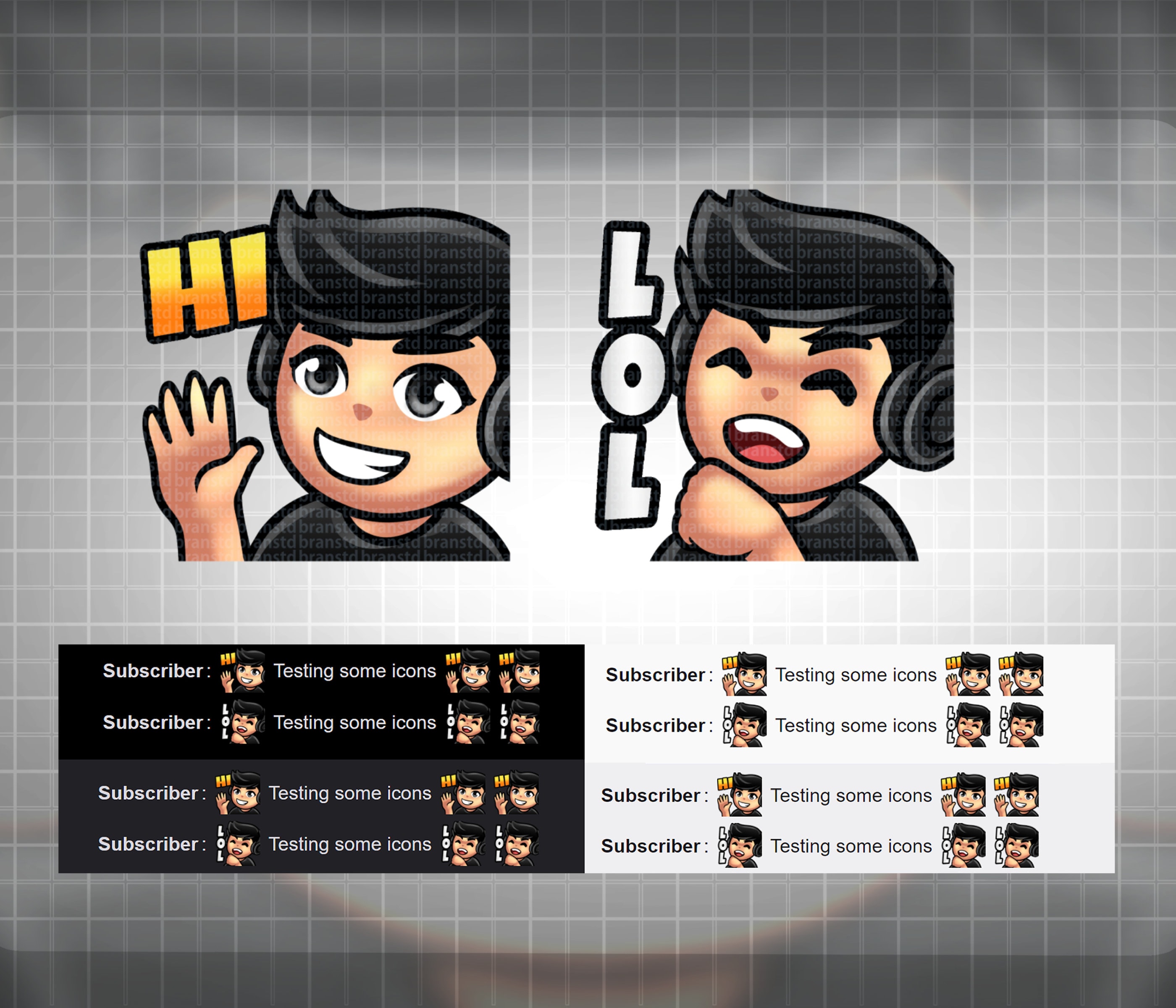 8x Guy With Headphone Emotes Guy Twitch Emotes - Etsy