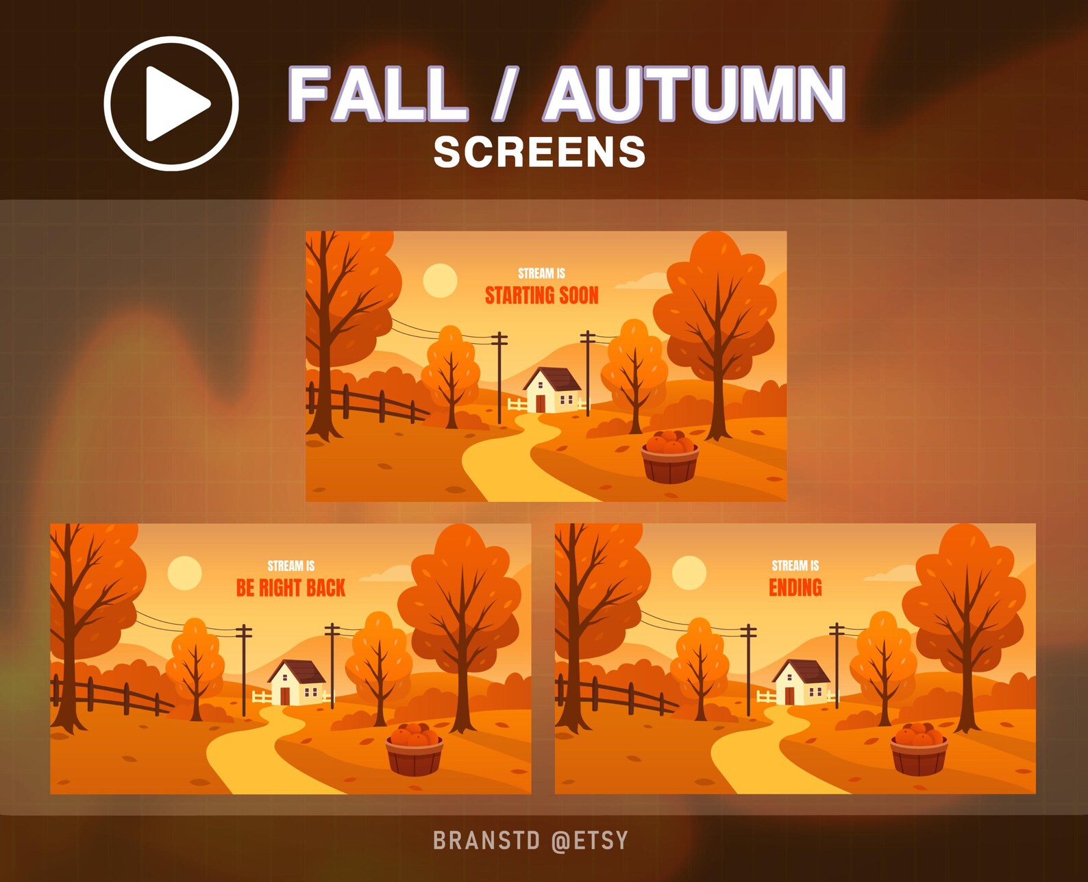 Autumn Stream Package: Animated Fall Twitch Overlay (digital Download ...
