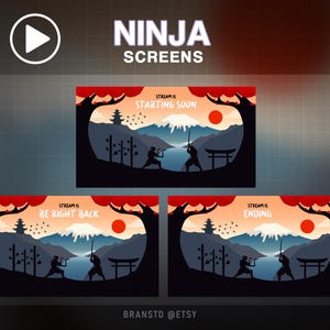Ninja Stream Pack - Stream Package - Ninja Screens - Shinobi Twitch ...