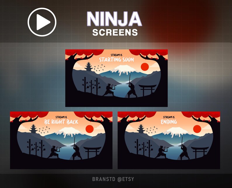 Ninja Stream Package: Animated Twitch Overlay Screens (digital Download ...