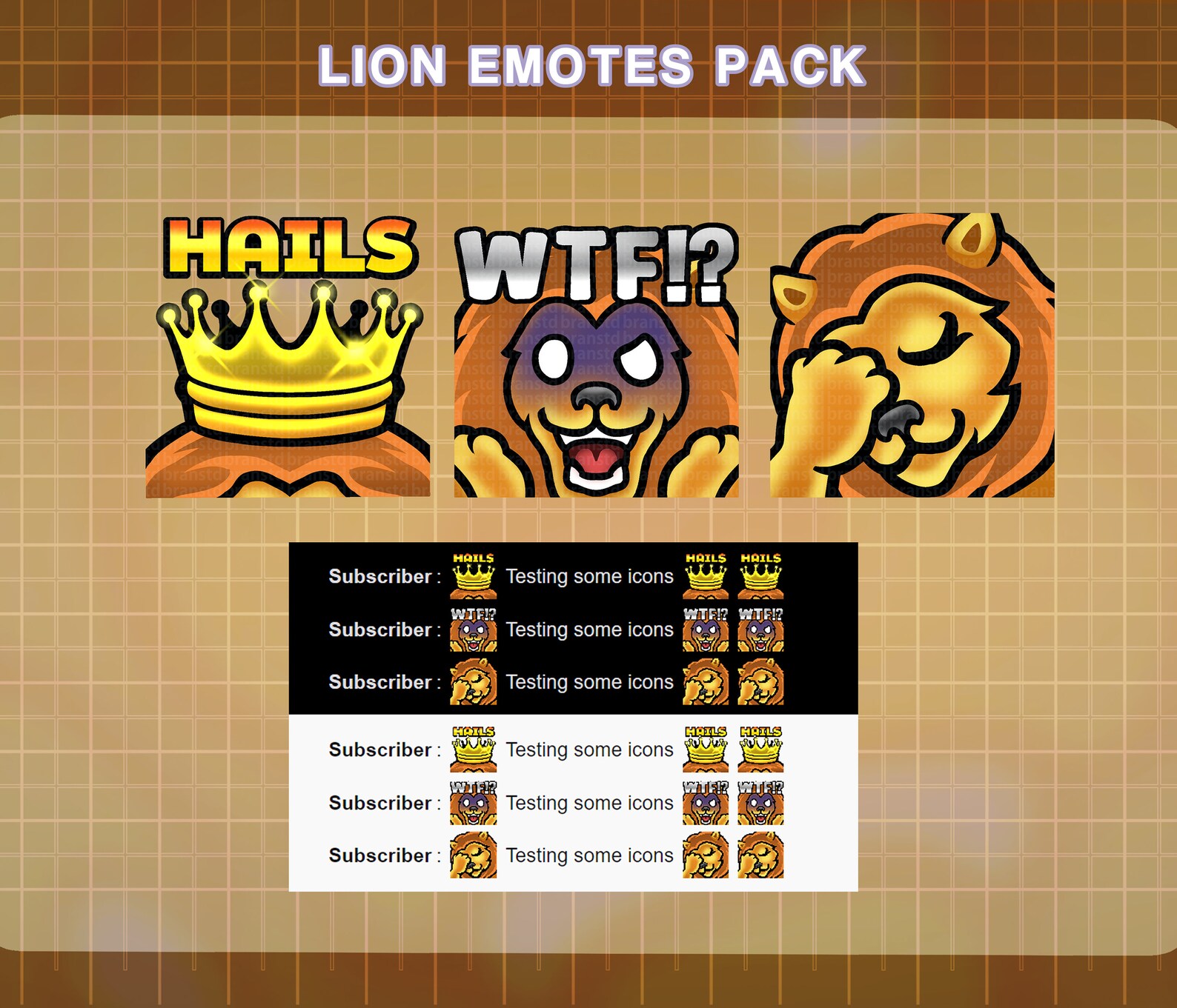 12 X Lion Emotes - Lion Twitch Emotes - Etsy