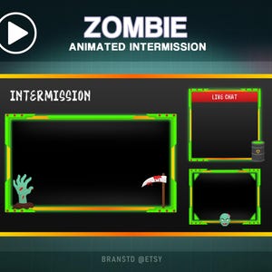 Zombie Stream Package: Animated Twitch Overlay Screens (digital ...