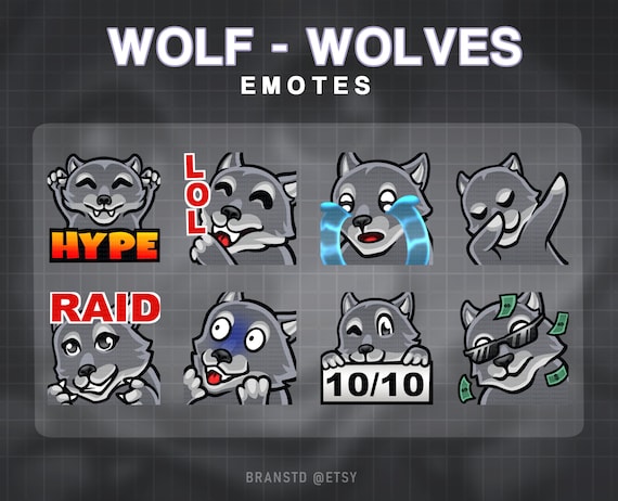 8 X Wolf Twitch Emotes Wolf Twitch Emotes Wolf Twitch | Etsy