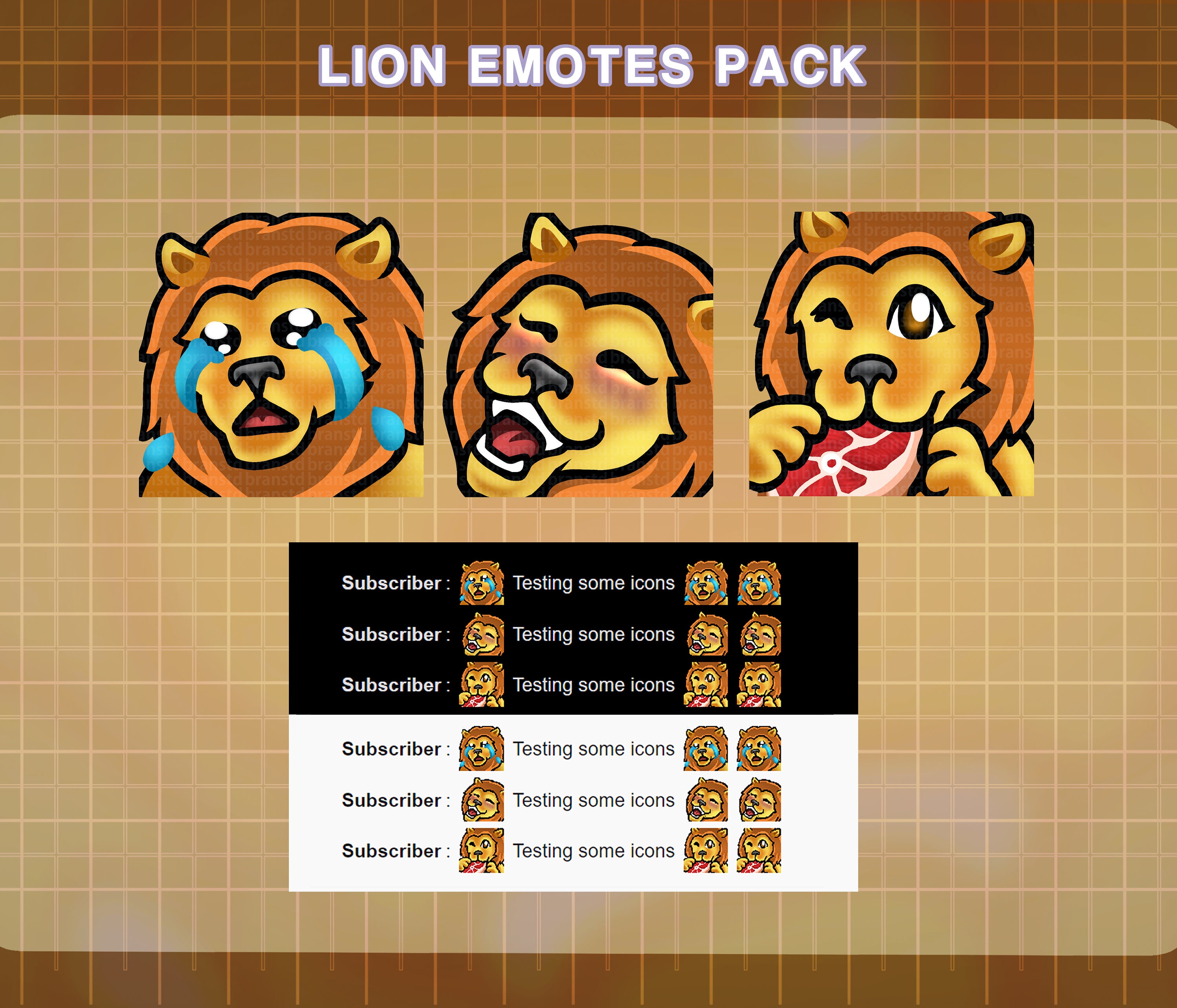 12 X Lion Emotes Lion Twitch Emotes - Etsy