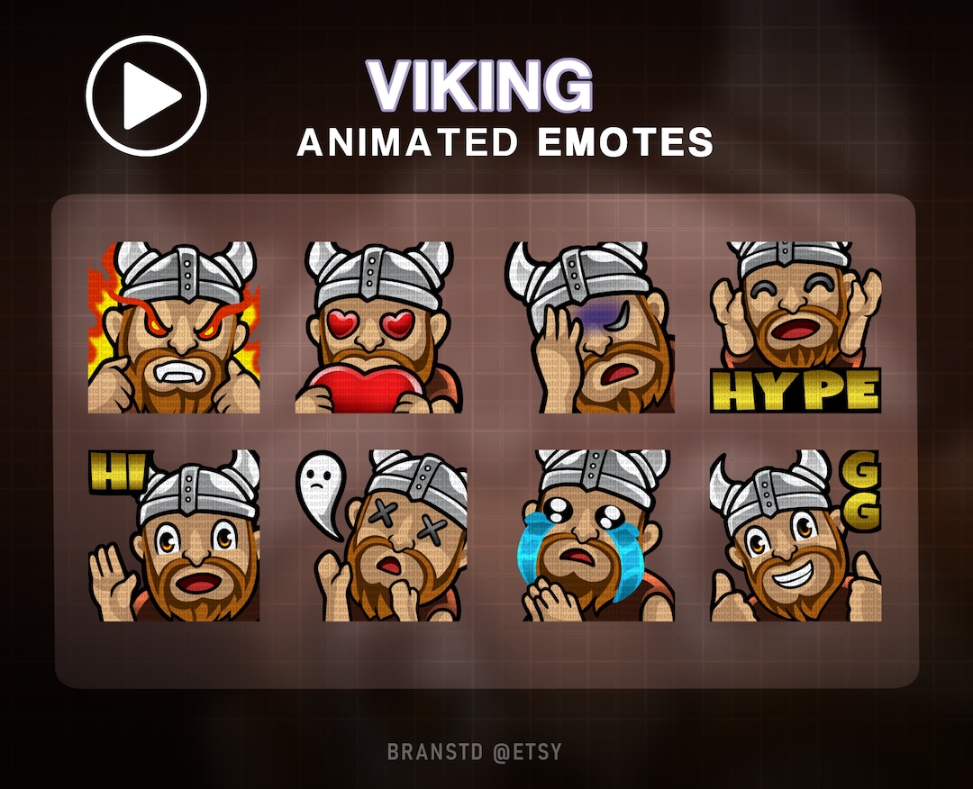 8X ANIMATED Viking Twitch Emotes - ANIMATED Twitch Emotes - Etsy