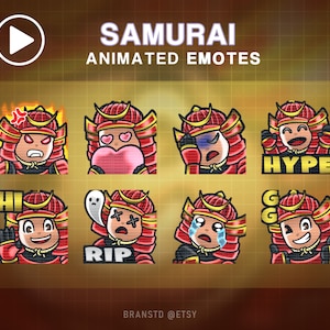 8X ANIMATED Samurai Twitch Emotes - ANIMATED Twitch Emotes - Etsy