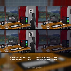 4x ANIMATED Japanese Screens - Japan Scene - Fujiyama View Screen ...