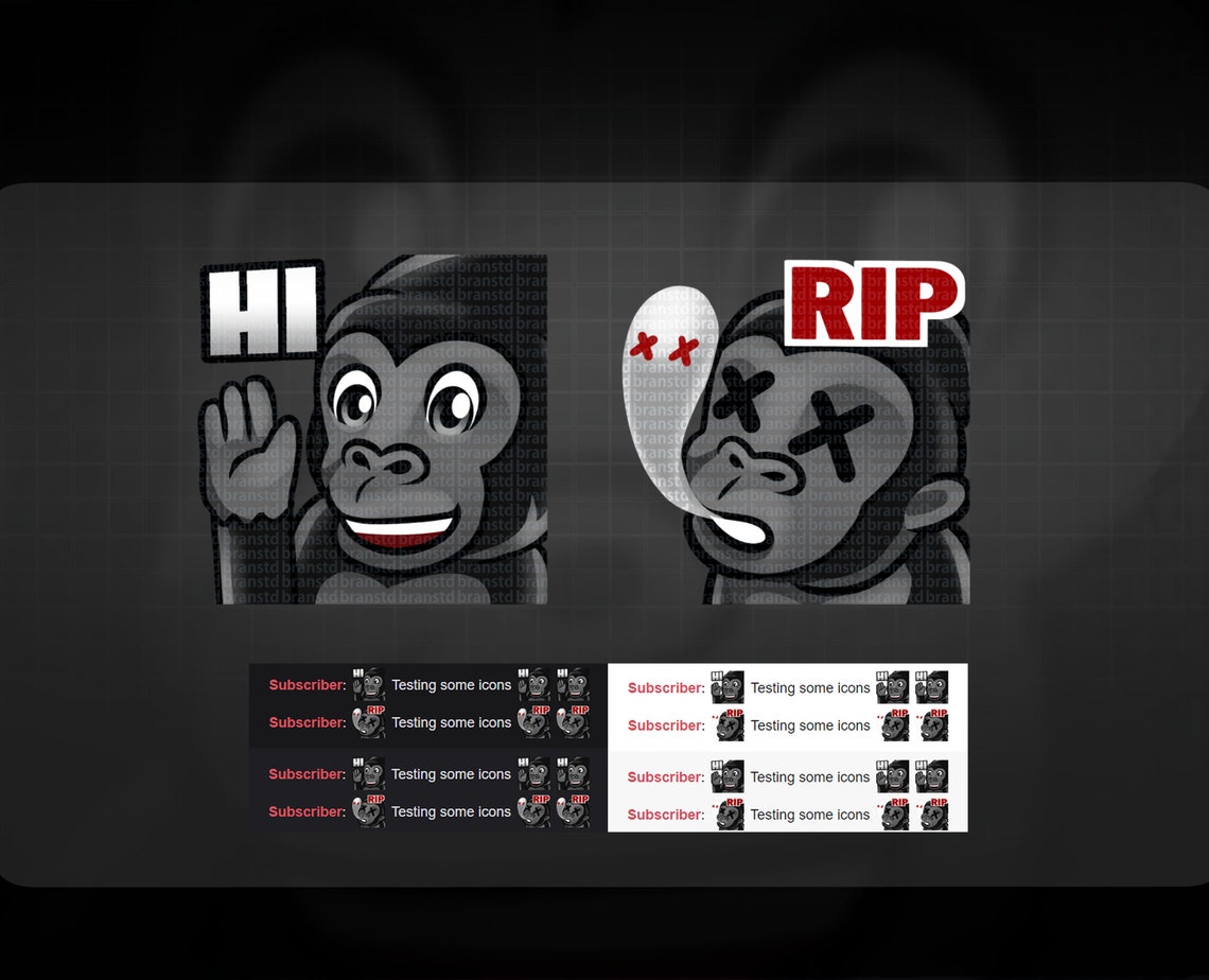 6 X Gorilla Twitch Emotes for Twitch, Discord, Mixer or Youtube - Etsy ...