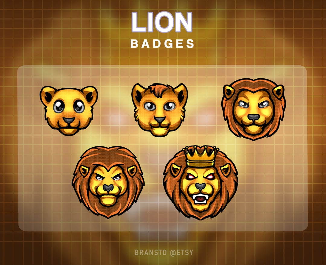 5 X Lion Badges - Etsy