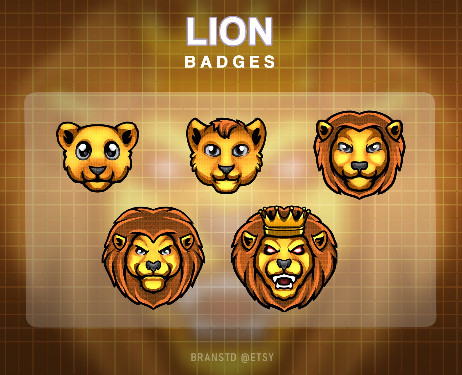 5 X Lion Badges - Etsy