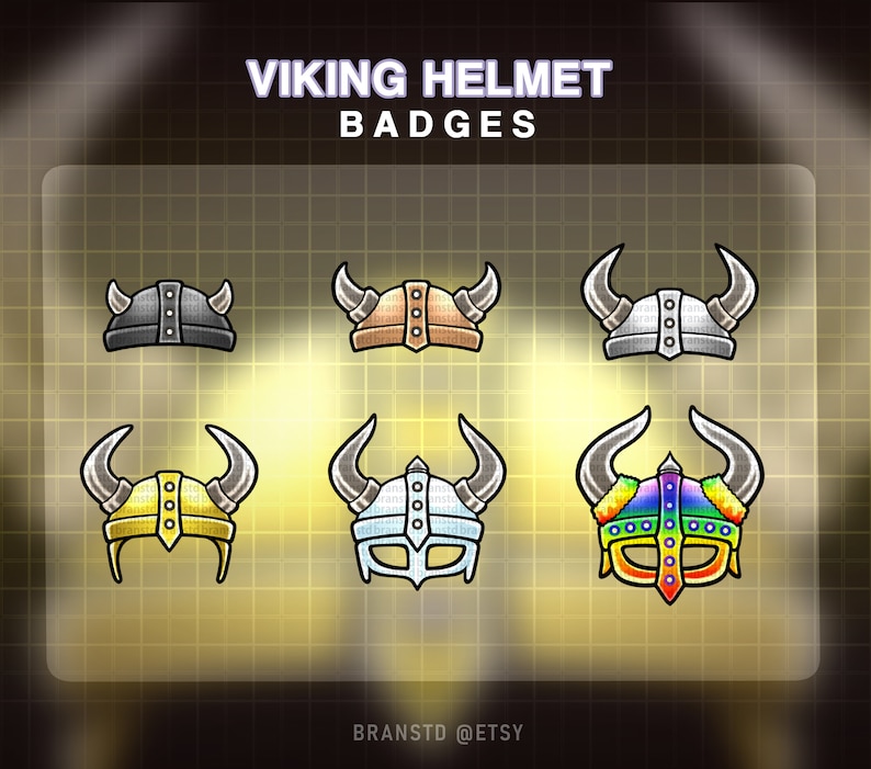 6x Viking Helmet Badges - Viking Twitch Badges - Twitch Badges - Etsy