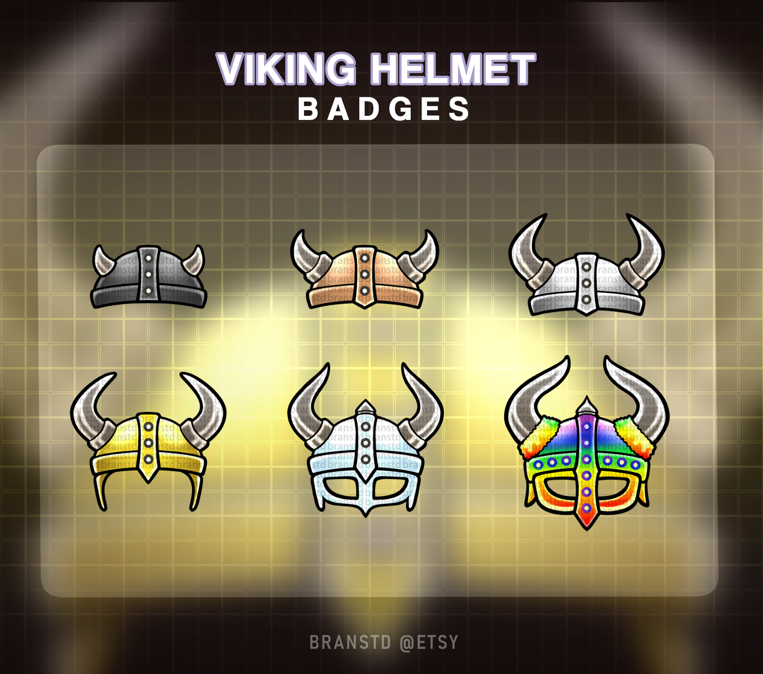 6x Viking Helmet Badges - Viking Twitch Badges - Twitch Badges - Etsy
