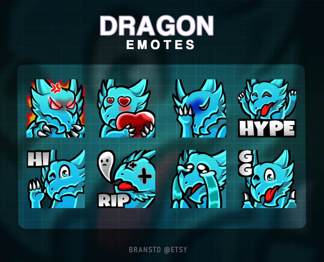 8 X Dragon Twitch Emotes Dragon Twitch Emotes - Etsy Denmark