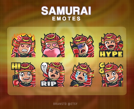 8x Samurai Twitch Emotes Samurai Twitch Emotes Warrior - Etsy