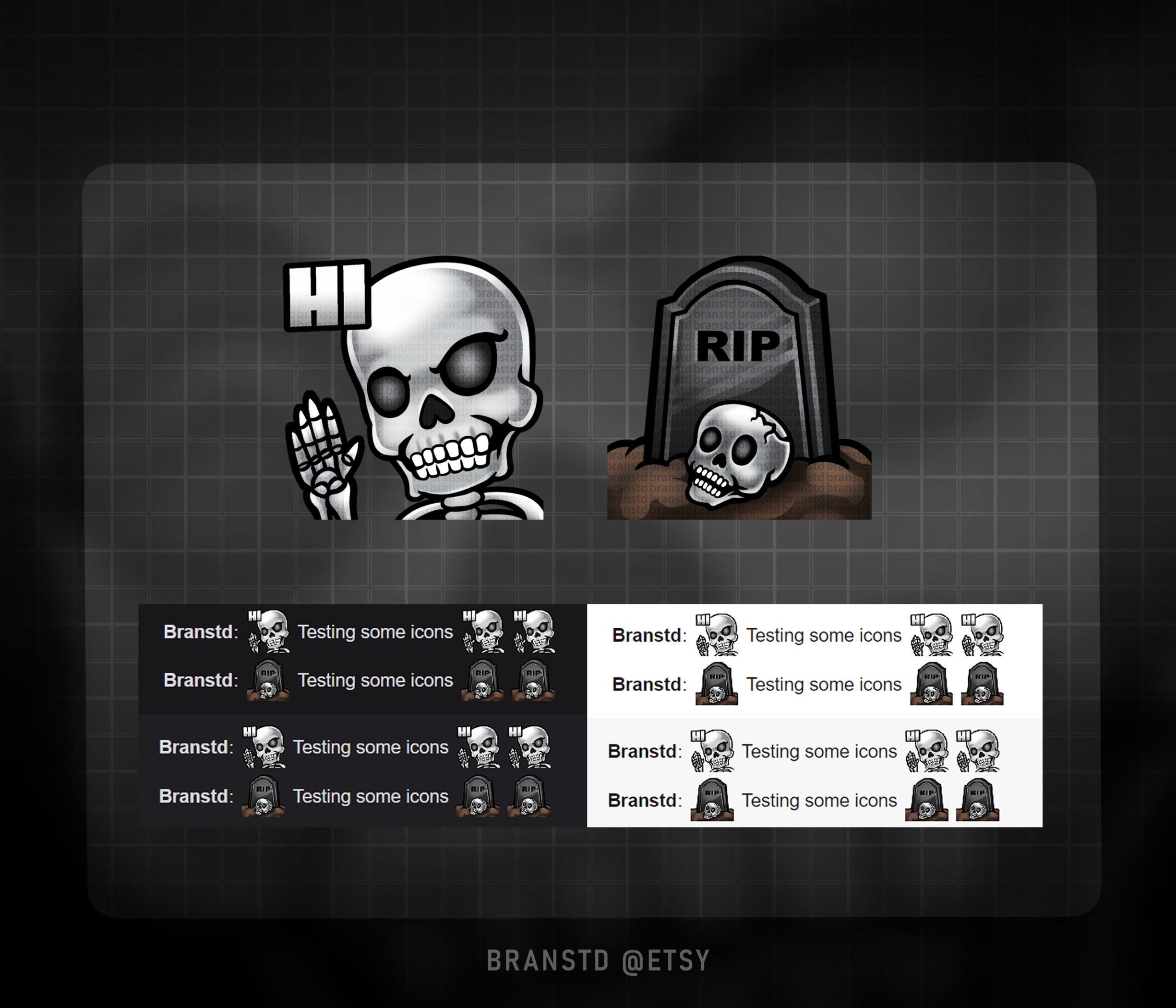 6 X Skull Twitch Emotes - Skeleton Twitch Emotes - Etsy