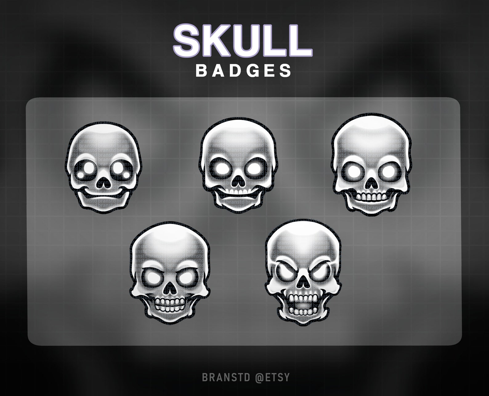 5x Skull Badges Skull Twitch Badges Twitch Badges - Etsy