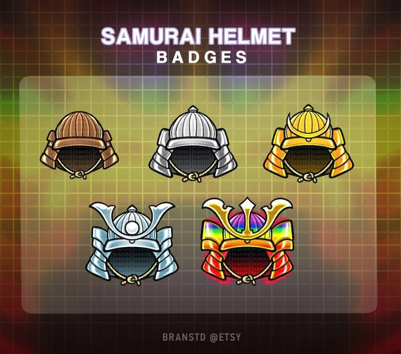 5x Samurai Badges Samurai Helmet Twitch Badges - Etsy