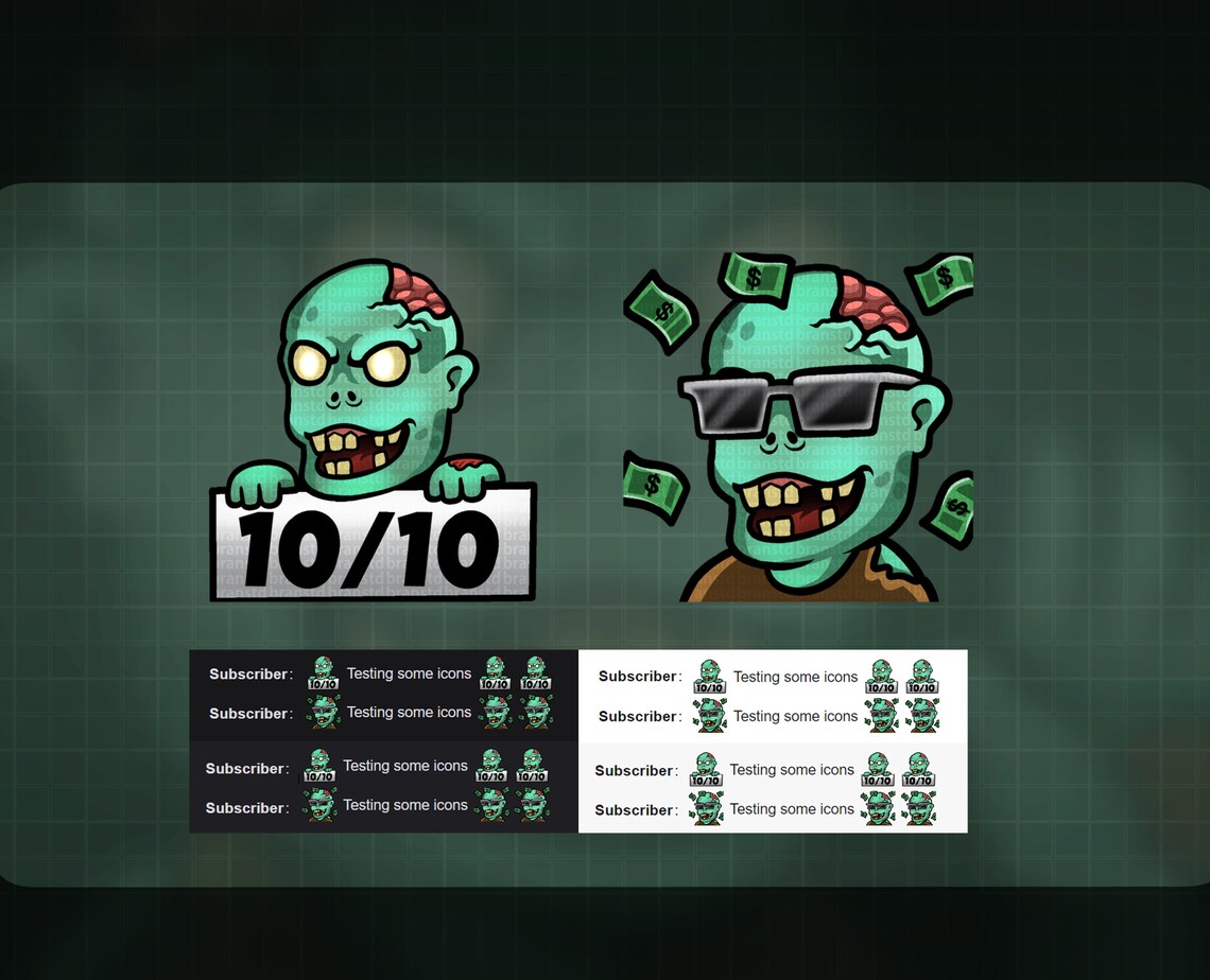 8 X Zombie Twitch Emotes Zombie Twitch Emotes - Etsy