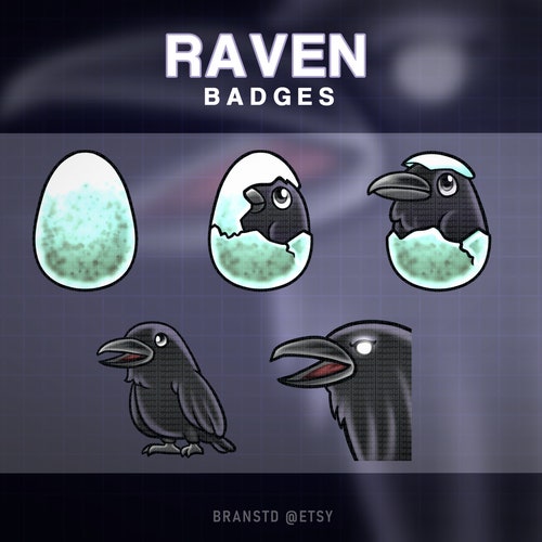5x Raven Badges Raven Twitch Badges Twitch Badges - Etsy