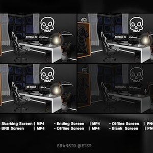 4x ANIMATED Stream Screens - Skull Reaper - Horror - Darkness Room ...