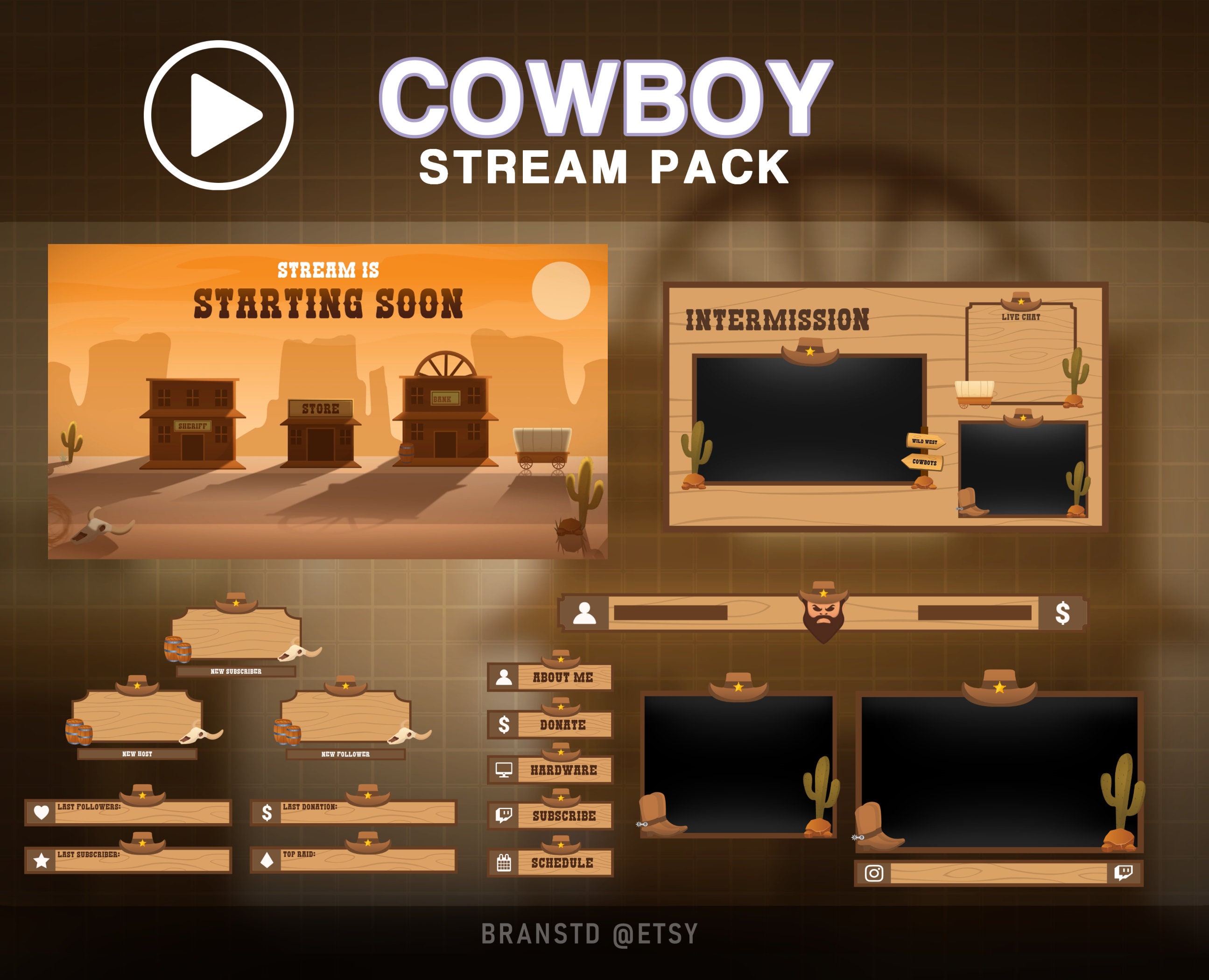 Cowboy Stream Pack - Stream Package - Western Screens - Wild West ...