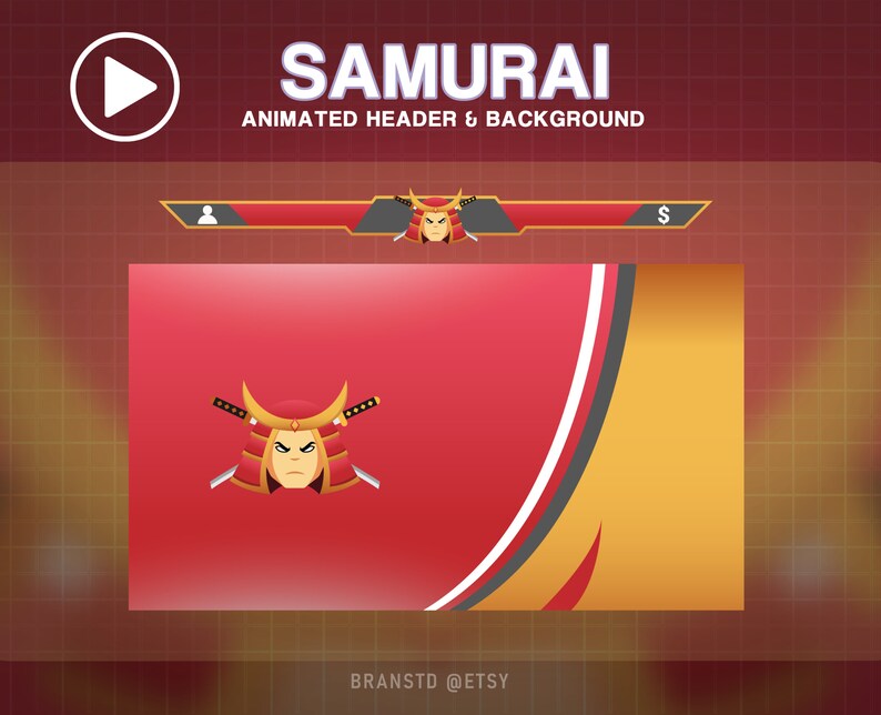 Samurai Stream Package: Animated Twitch Overlay (digital Download) - Etsy