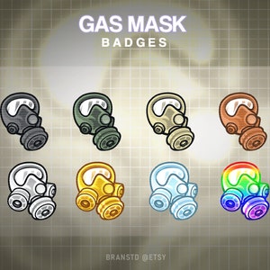 8x Gasmask Badges - Etsy