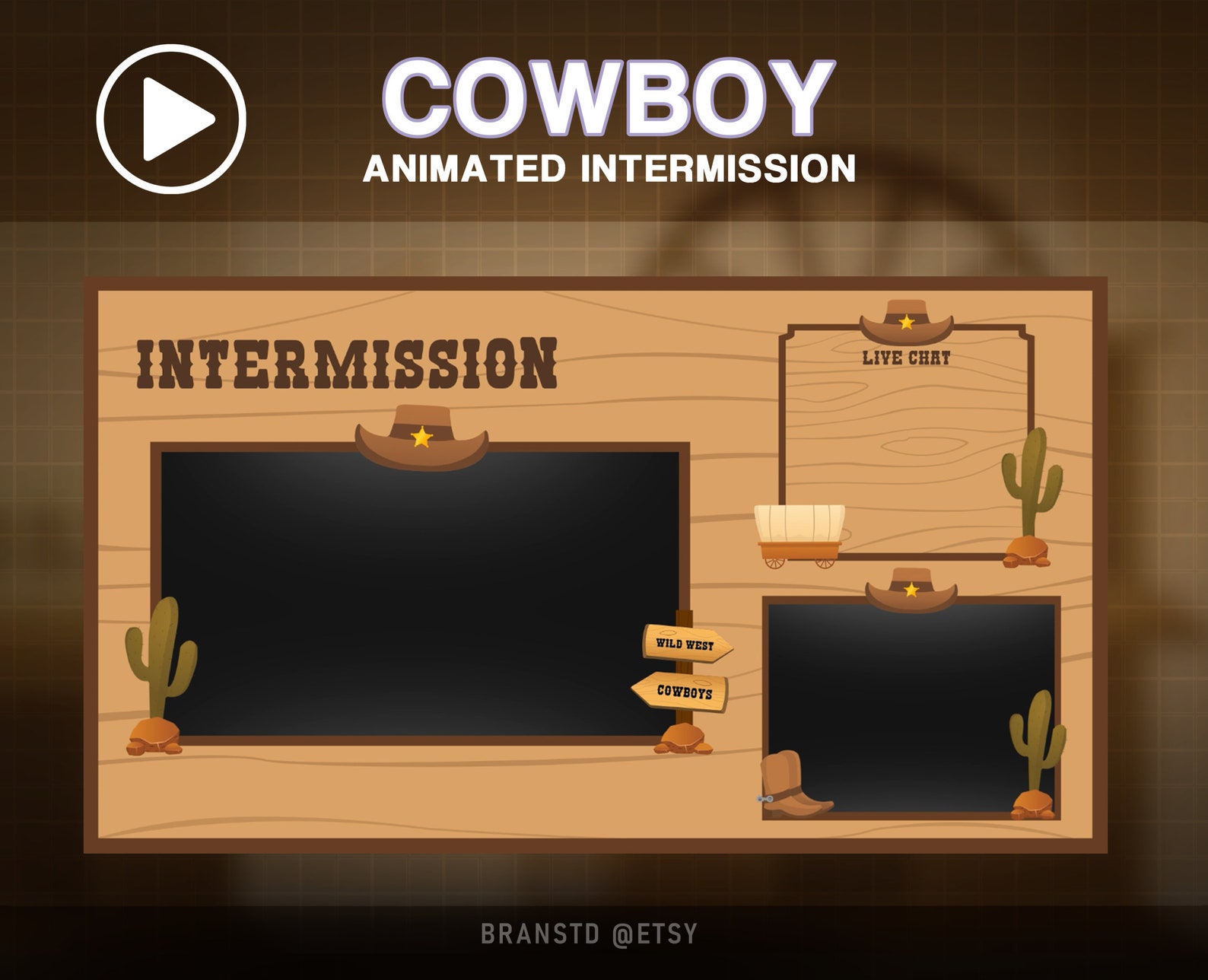Cowboy Stream Pack - Stream Package - Western Screens - Wild West ...