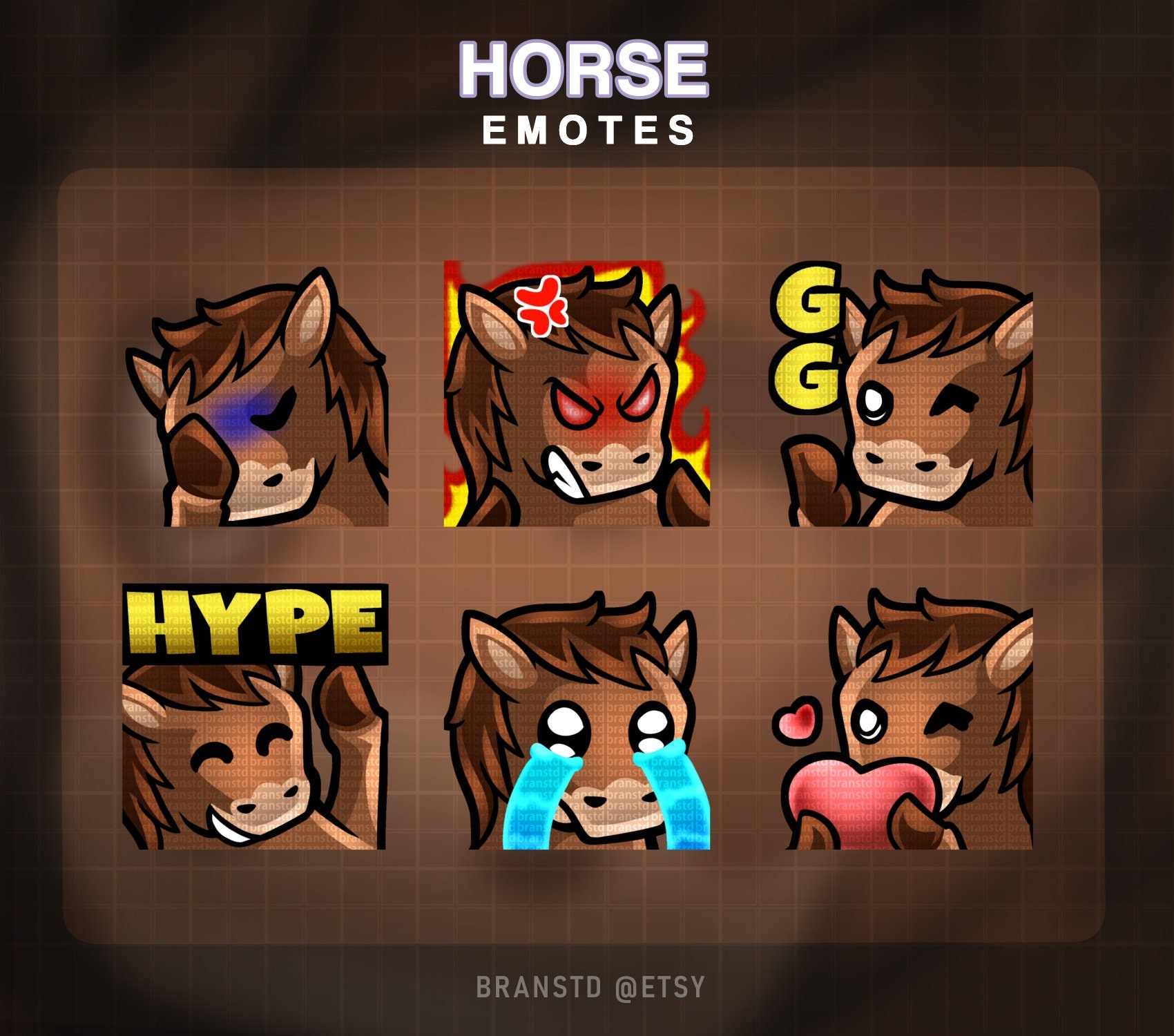 6x Horse Emotes Horse Twitch Emotes Twitch Emotes - Etsy