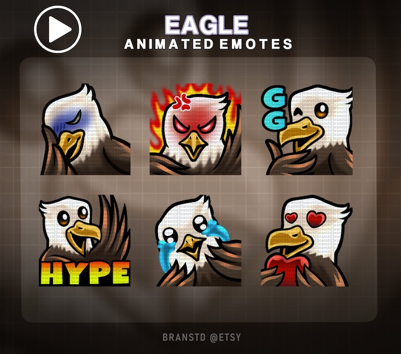 6x ANIMATED Eagle Emotes - ANIMATED Eagle Emotes - ANIMATED Twitch ...