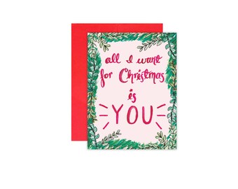 Printable Christmas Card All I Want for Christmas is You - Etsy