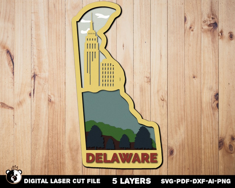 Delaware SVG 3D Layered Tropical Delaware Sign Laser Cut | Etsy