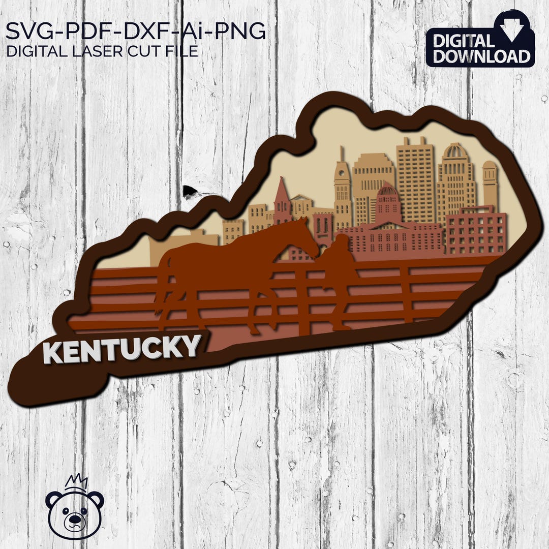 Kentucky SVG, Kentucky Skyline Svg, Laser Cut Files, Dxf-ai-pdf-png ...