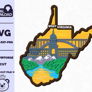 West Virginia SVG, West Virginia Flag Sign, Laser Cut Files, Dxf-ai-pdf ...