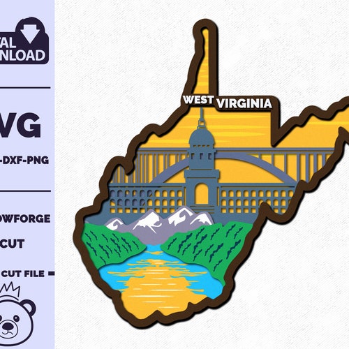 West Virginia SVG West Virginia Flag Sign Laser Cut Files - Etsy
