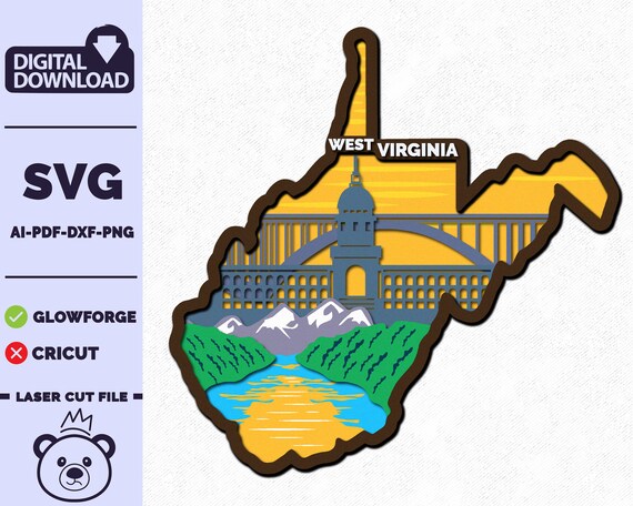 West Virginia SVG West Virginia Flag Sign Laser Cut Files - Etsy